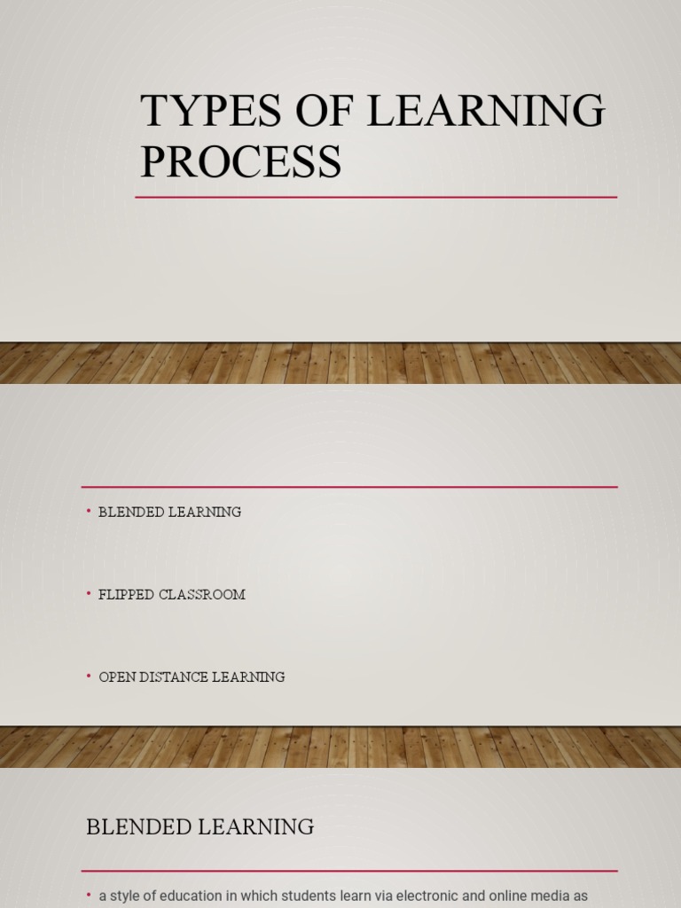 Types of Learning Process | PDF | Distance Education | Educational ...