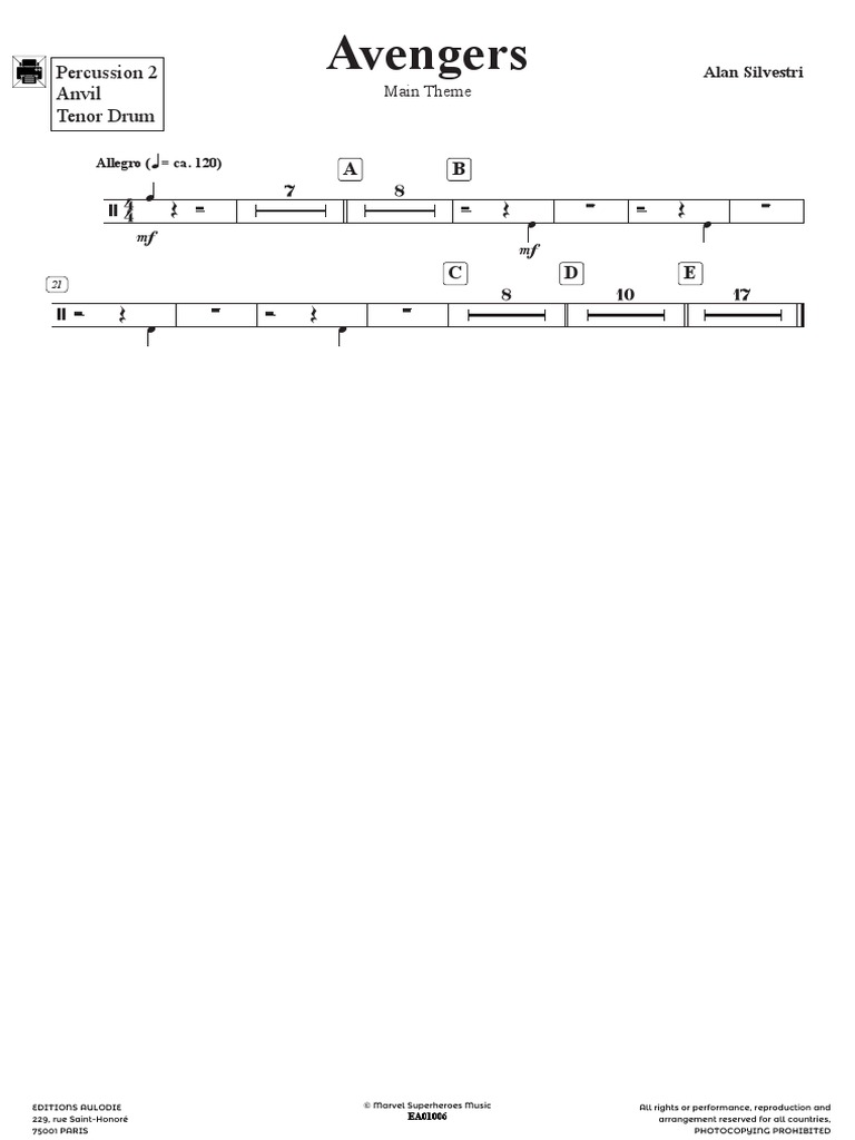 35-EA01006-Avengers - Percussion 2 Anvil Tenor Drum | PDF