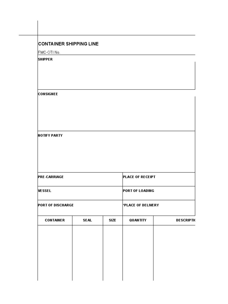 BL Form 2 | PDF | Bill Of Lading | Cargo