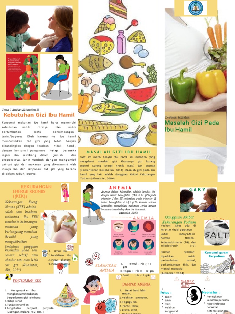 LEAFLET MASALAH GIZI IBU HAMIL (Destiara Azzahra 016) | PDF