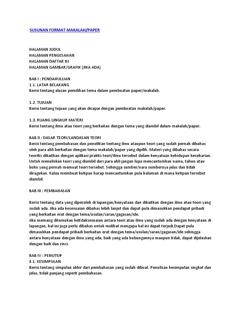 Susunan Format Makalah Paper | PDF | Kajian Bahasa Asing