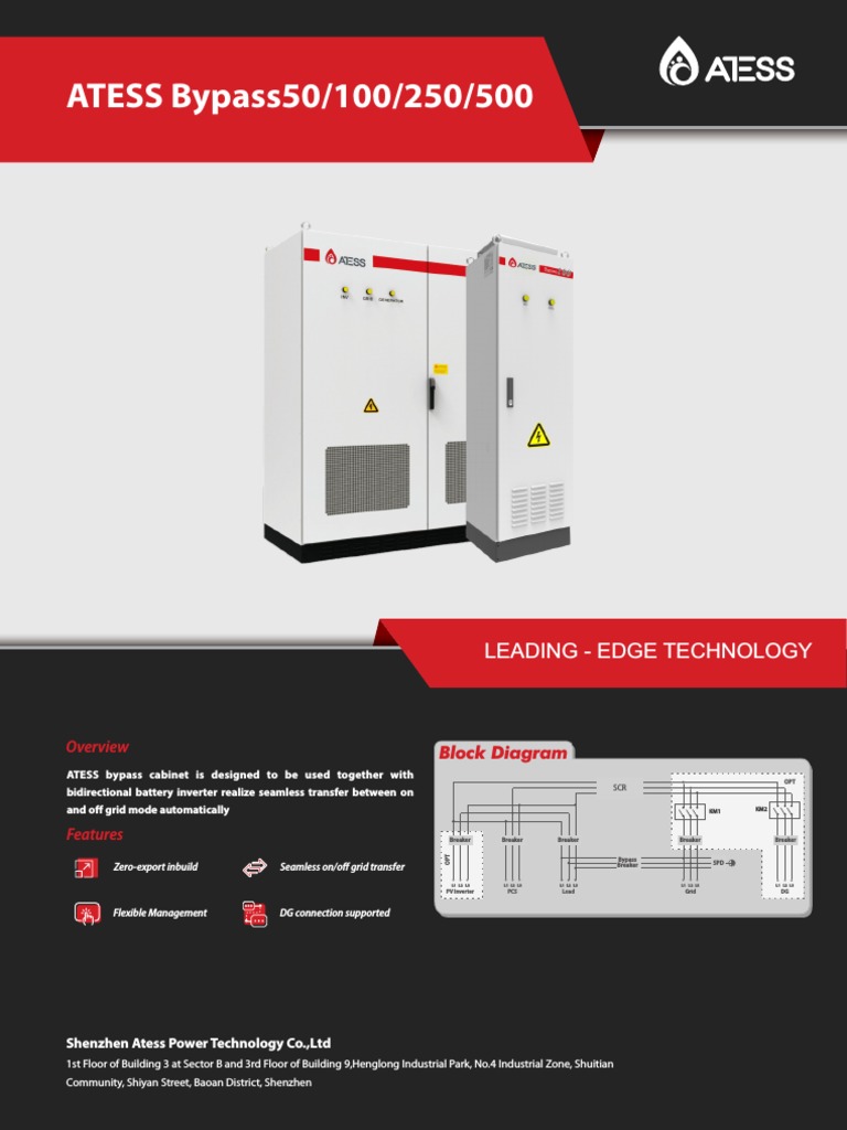 ATESS Bypass50 100 250 500 Datasheet | PDF | Power Inverter | Power ...