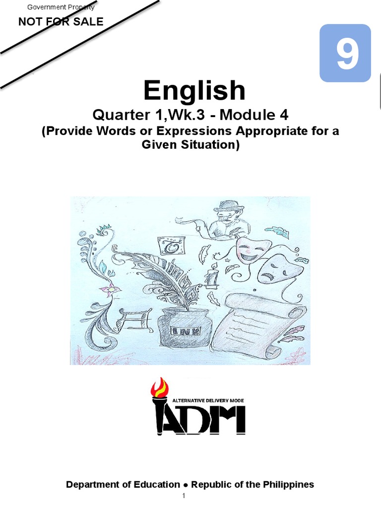 Eng9 Q1 Mod4 Wk3 Provide Words or Expressions Appropriate For A Given ...