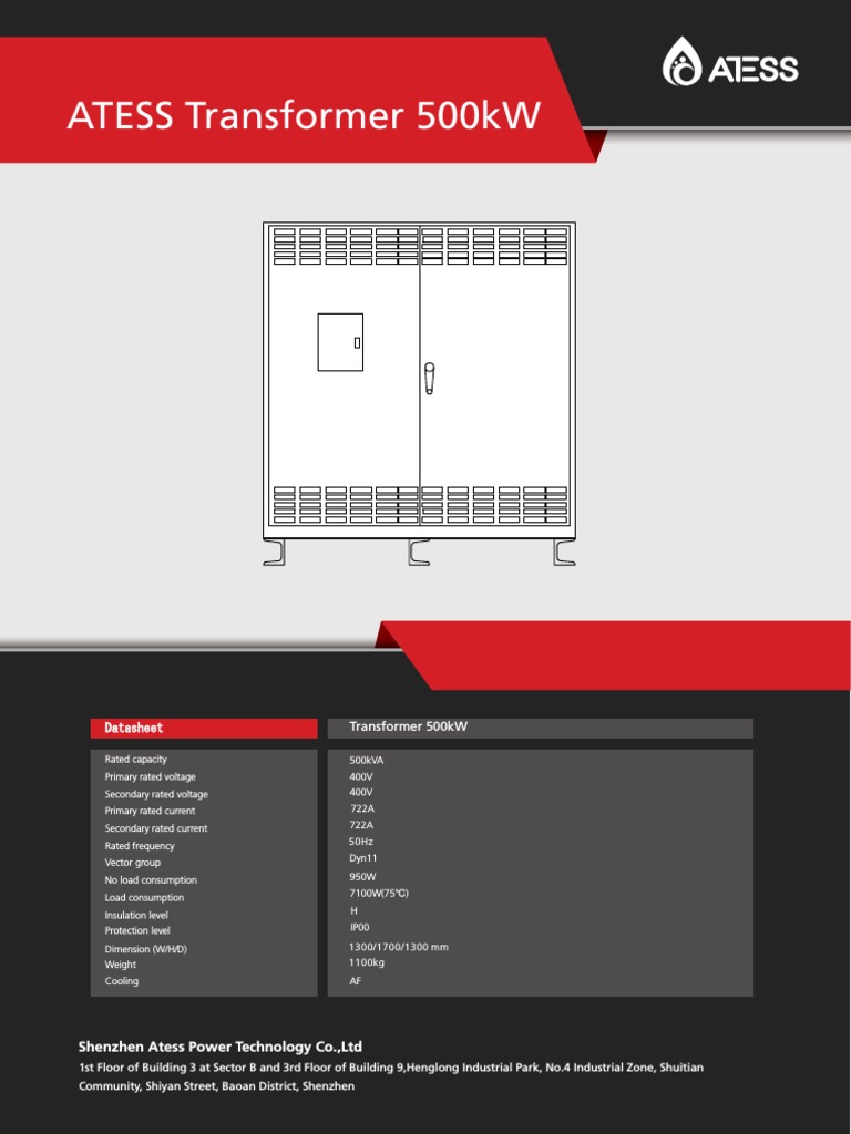 Industrial Transformer Specs | PDF