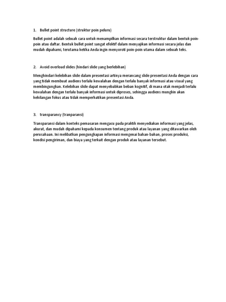 Bullet Point Structure | PDF