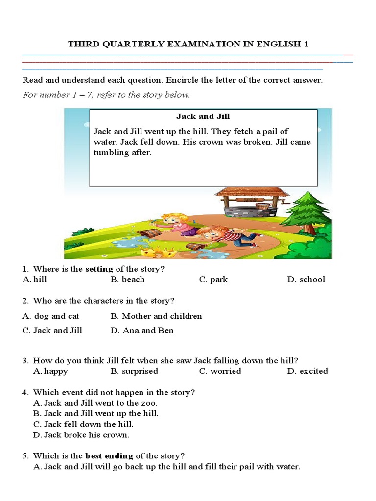 Third Periodical Test in English 1 | PDF