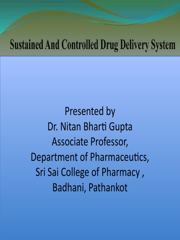 Sustained And Controlled Release Drug Delivery System Pdf