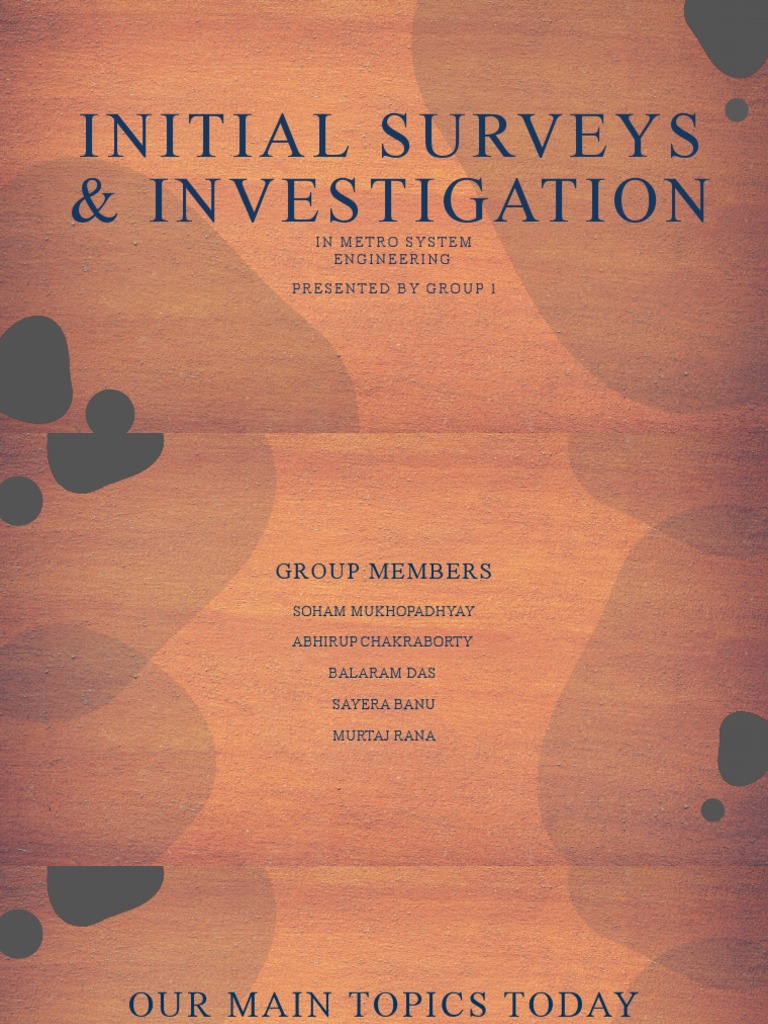 R01 - Initial Surveys & Investigations | PDF | Surveying | Rapid Transit