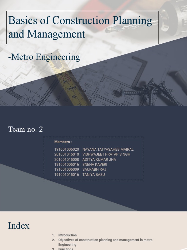 R02 - Basics of Construction Planning and Management in Metro Engineering | PDF | Human ...
