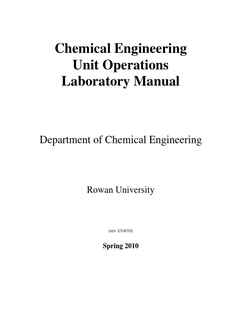 Chemical Engineering Unit Operations Laboratory Manual | PDF Chemical Engineering Unit Operations Laboratory Manual | PDF