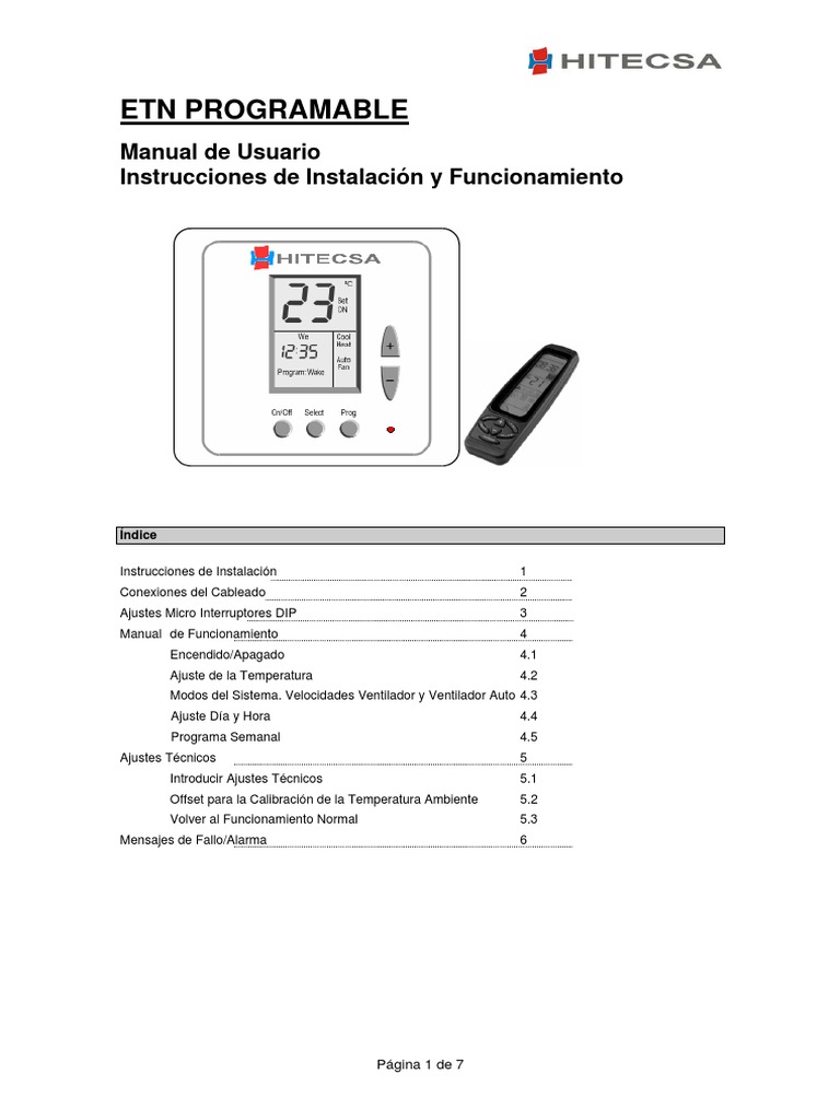 ETN Programable | PDF | Termostato | Ingenieria Eléctrica