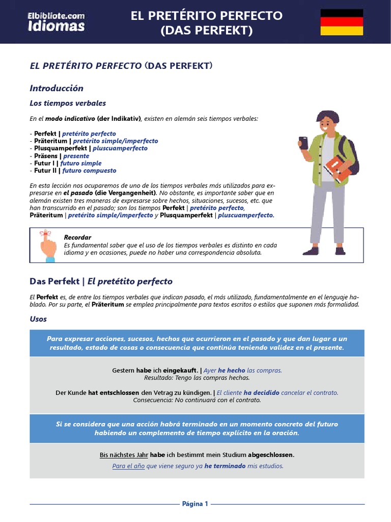 Perfekt (Cuadernillo Resumen) + TKML | PDF | Verbo | Morfología
