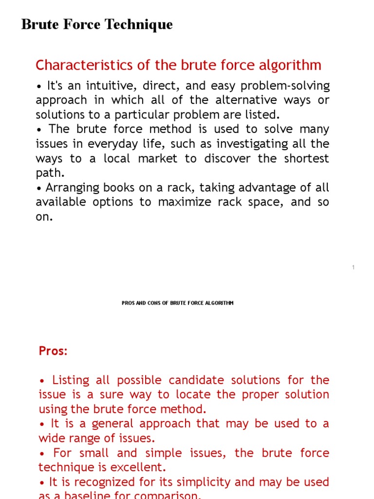Module 1 Bruteforce Intro Pdf Applied Mathematics Computational