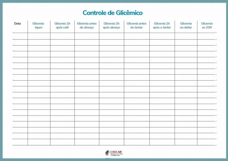 tabela-controle-glicemico-chocair-medicos | PDF