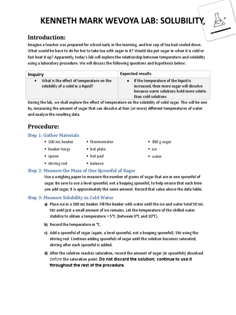 Lab Solubility | PDF | Solubility | Water