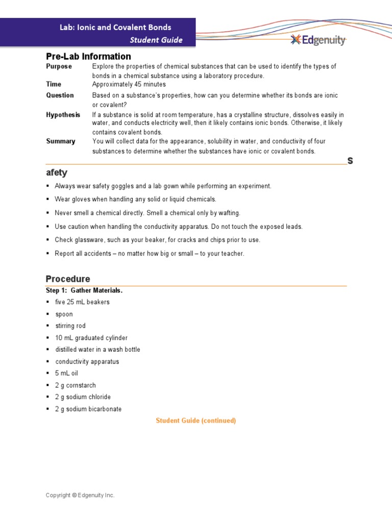 3210 03 08 Student Guide | PDF | Chemical Bond | Chemical Substances