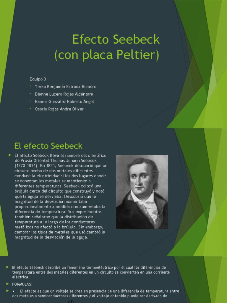 Efecto Seebeck y Placa Peltier | PDF | Cantidad | Termodinámica