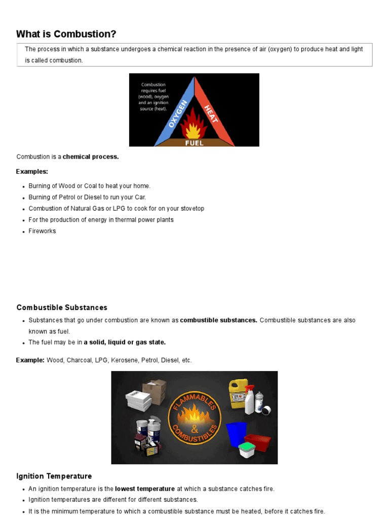 Combustion & Flame Chapter Notes _ Science Class 8 | PDF | Fuels ...