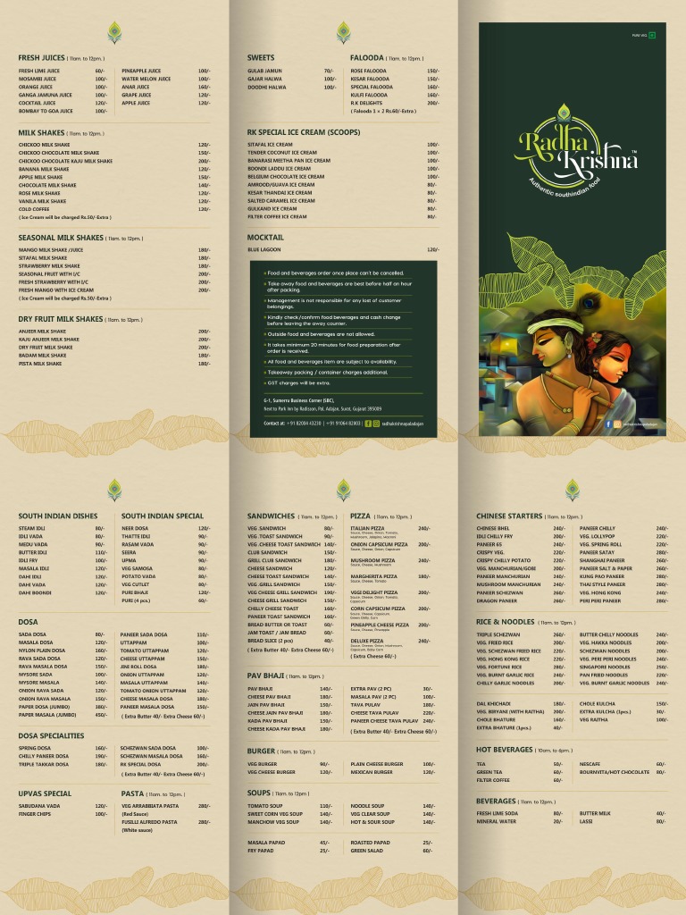Radha Krishna Takeaway Menu | PDF