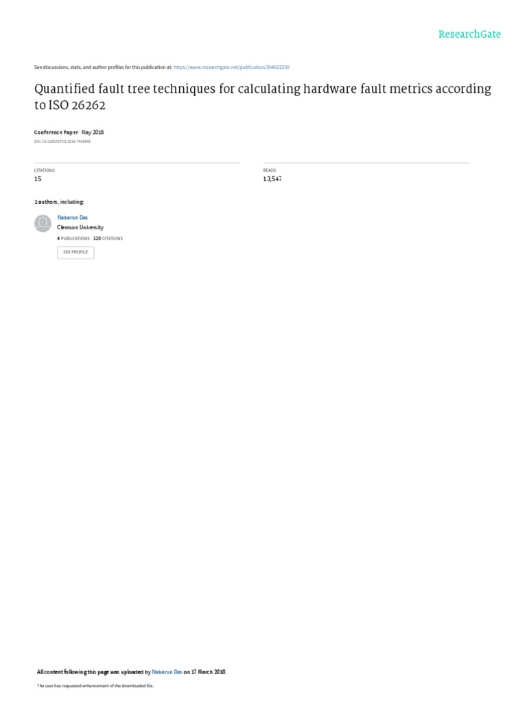 Quantified Fault Tree Techniques For Calculating Hardware Fault Metrics ...