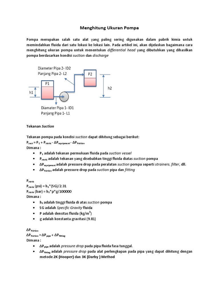 Menghitung Ukuran Pompa | PDF