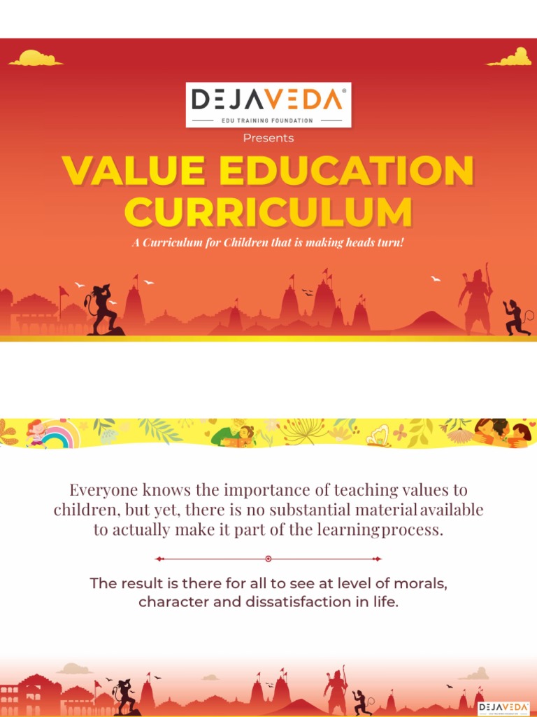 Value Education Curriculum - Deja Veda Edu Training Foundation | PDF | Ramayana | Teachers