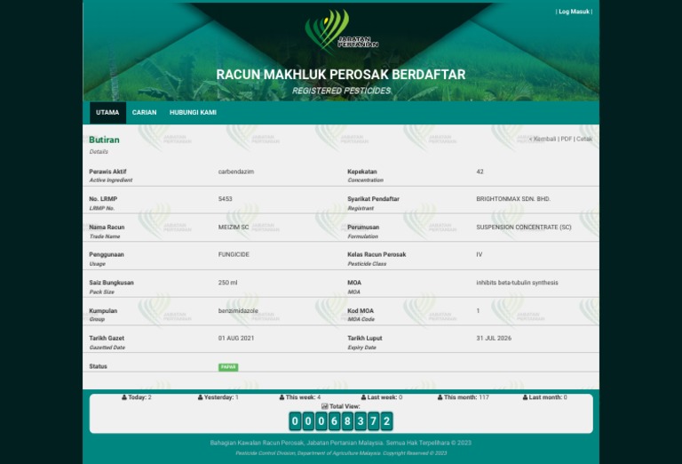 Bahagian Kawalan Racun Perosak | PDF | Intensive Farming | Toxicants