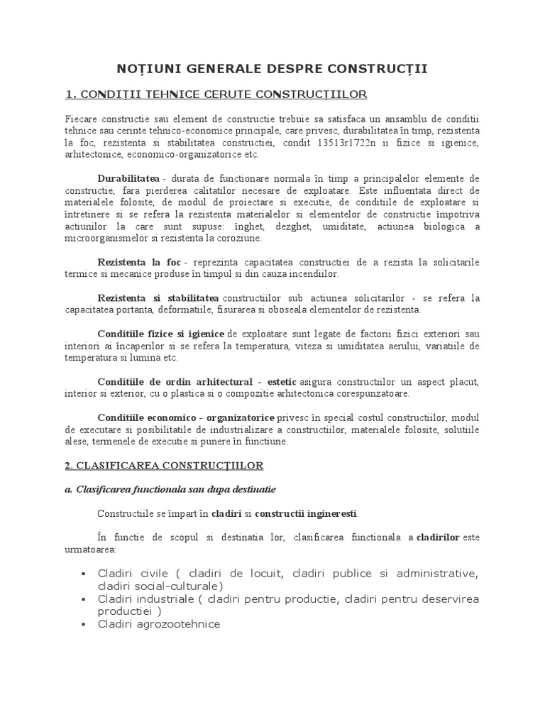 Notiuni Constructii Generale | PDF