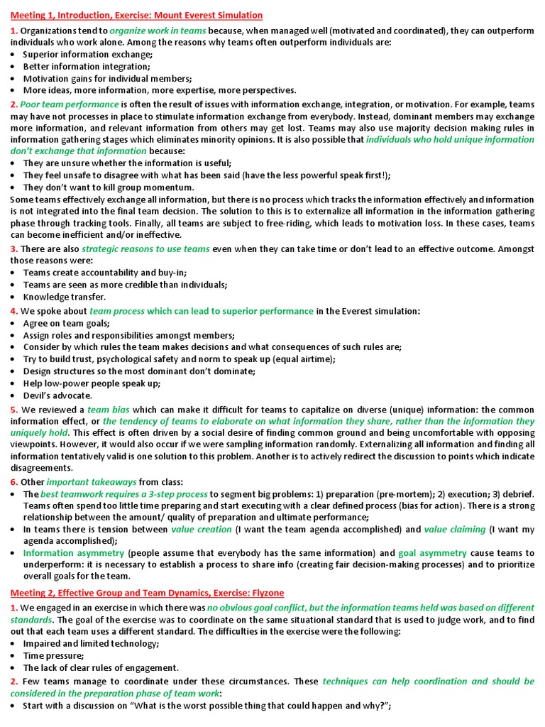 OB Cheat Sheet | PDF | Negotiation | Motivational