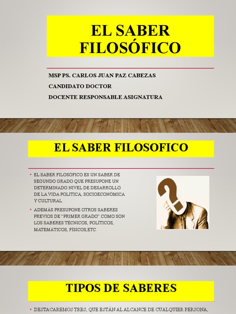El Saber Filosófico Clase Iv | Descargar gratis PDF | Conocimiento | Realidad