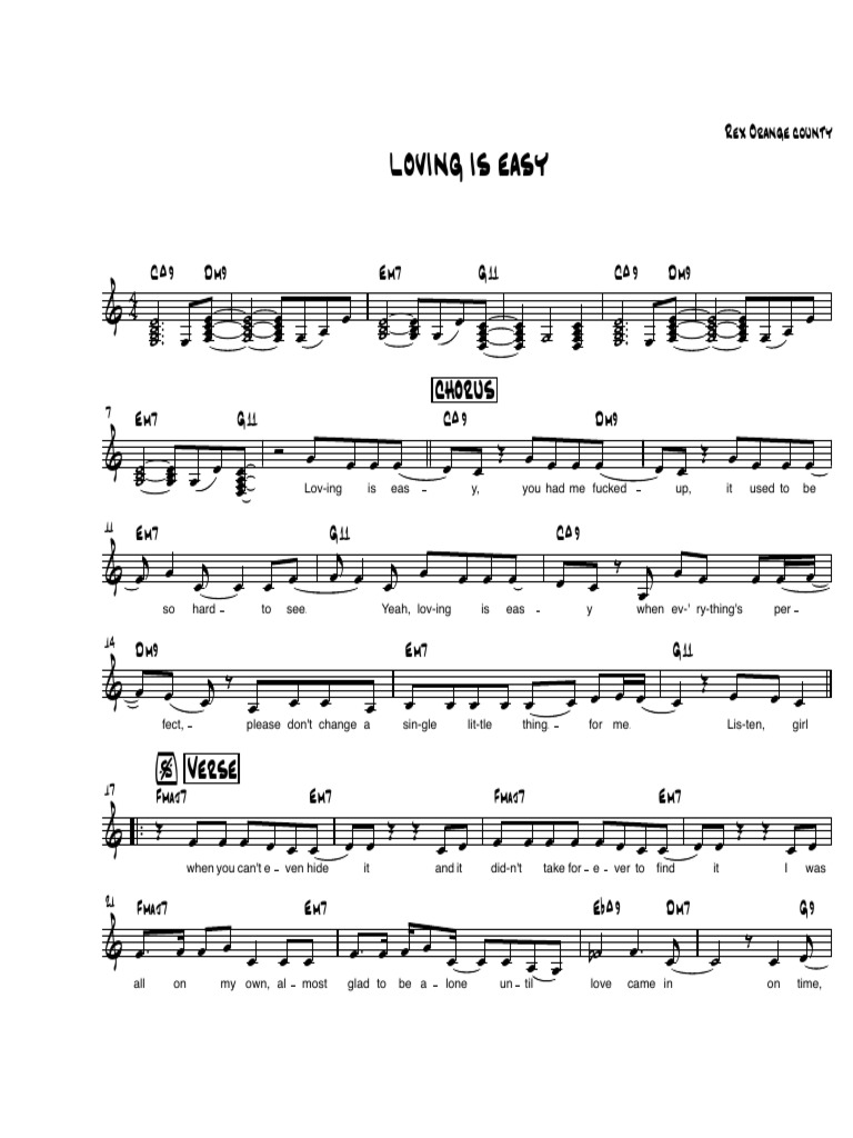 Loving Is Easy - Rex Orange County | PDF