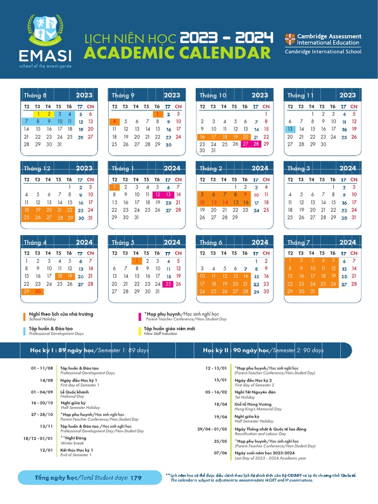 EMASI-Academic-Calendar-2023-2024 | PDF