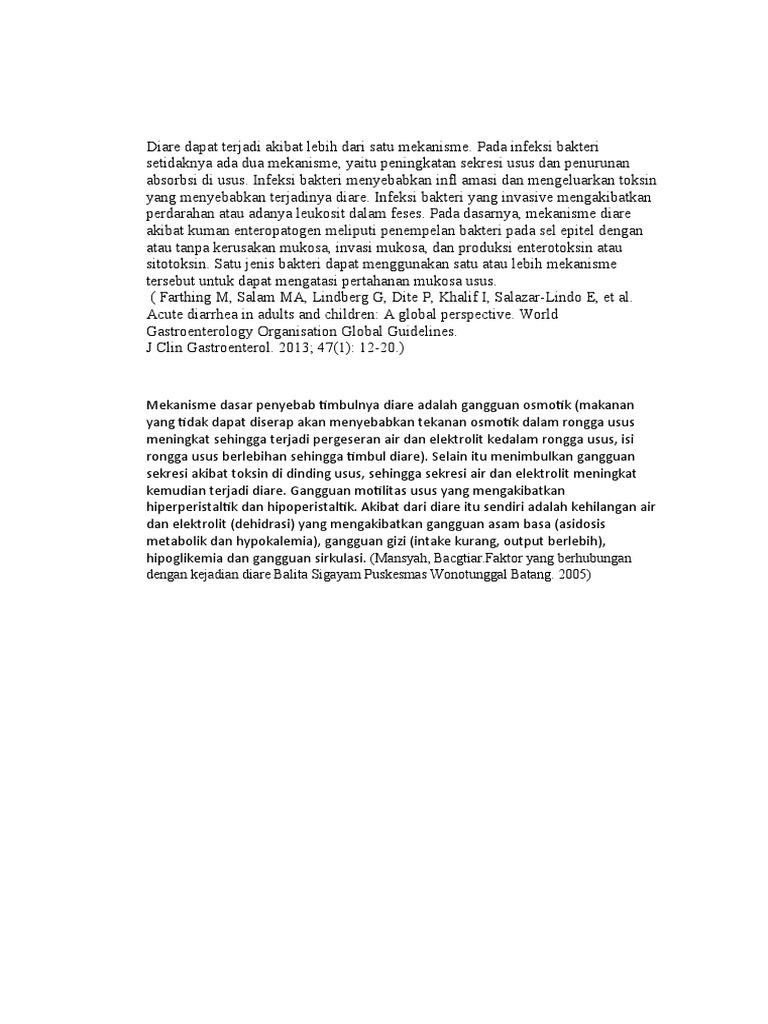 Mekanisme Diare | PDF