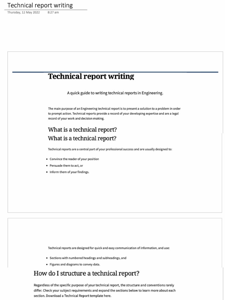 Engineering Report Writing Guide | PDF | Information | Cognition