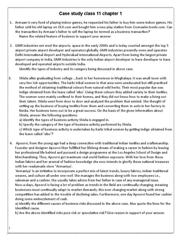 Class 11 Chapter 1 Case Study | PDF | Guild | Jewellery
