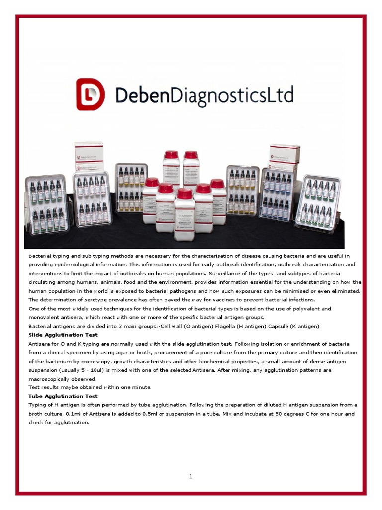 Deben Bacterial Typing Antisera Pdf
