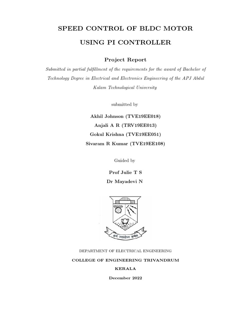 Final Project Report | PDF | Electric Motor | Power Inverter