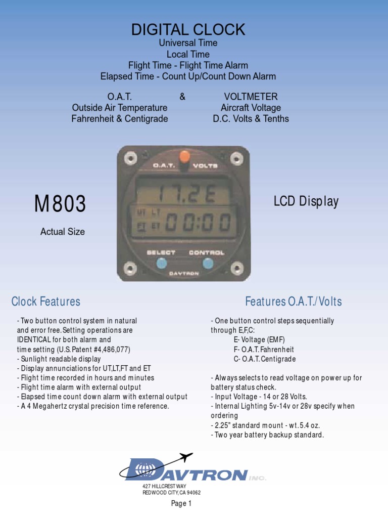 Davtron M803 BR | PDF | Clock | Voltage