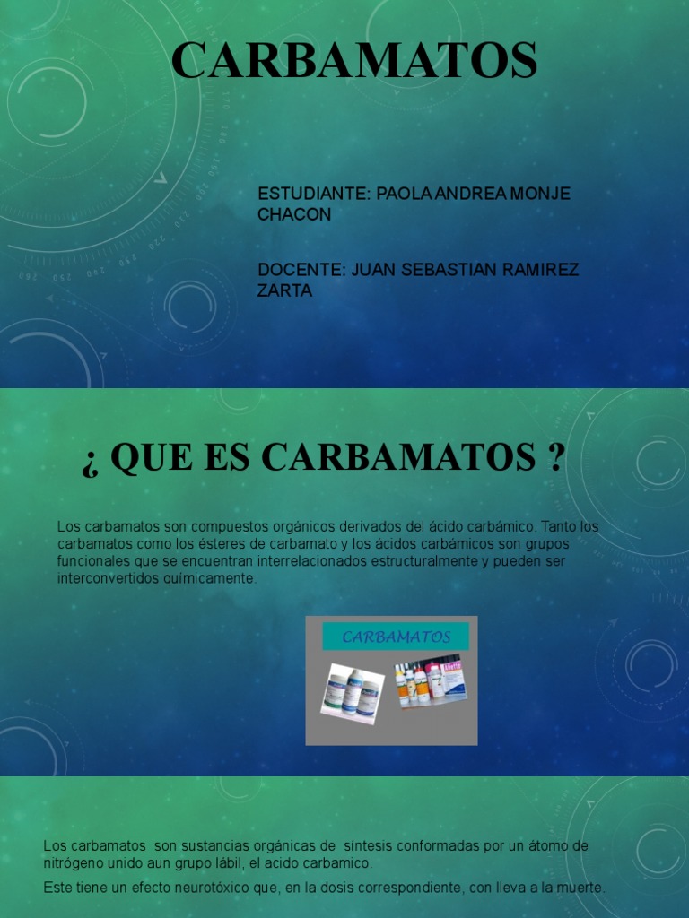 Carbamatos Paola Chacon | PDF | Sustancias químicas | Toxicología