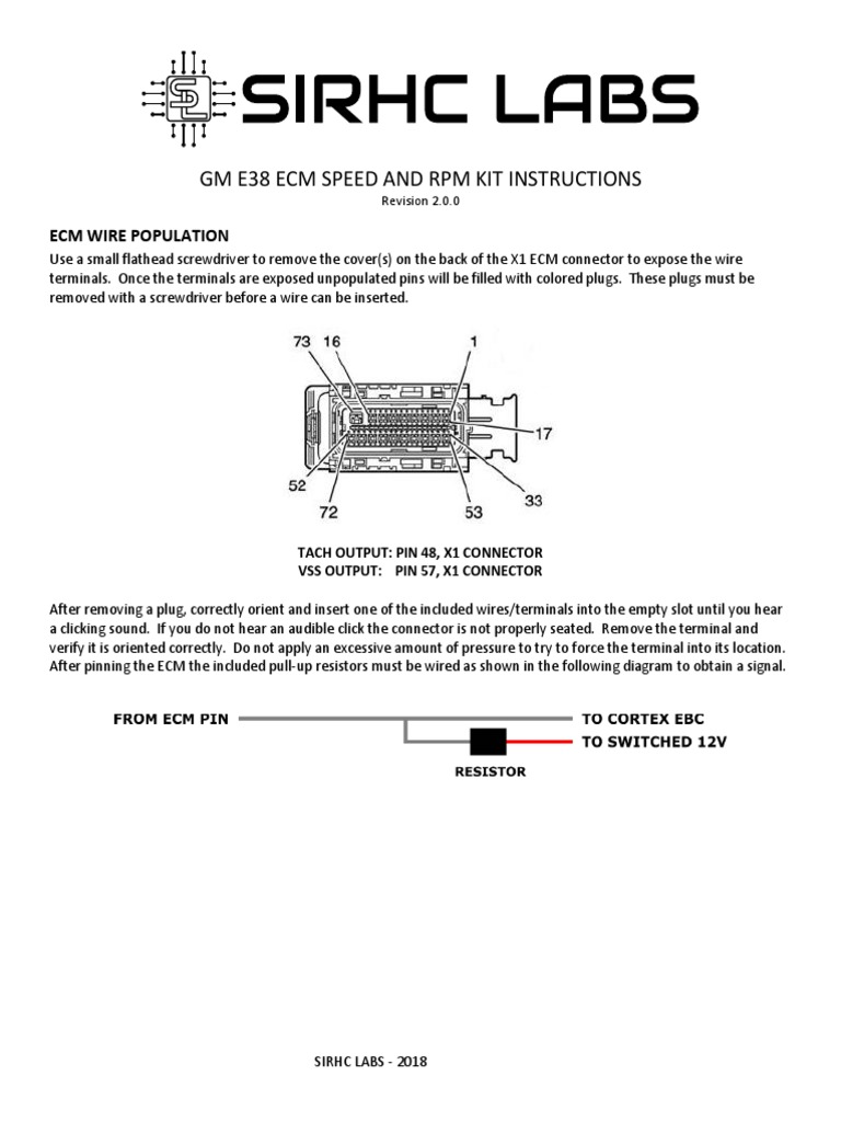 e38-pcm-install-kit-instructions-2-0-0 （ECM引脚位置） | PDF