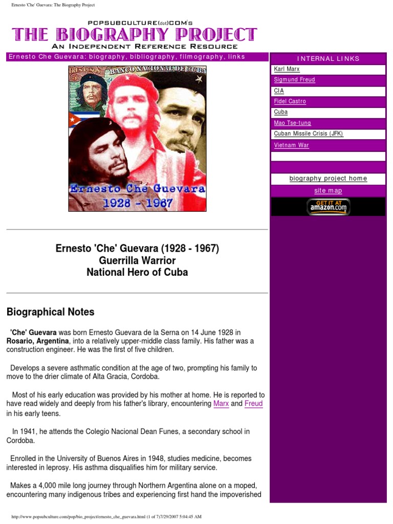 Ernesto 'Che' Guevara - The Biography Project | PDF | Che Guevara | Fidel Castro