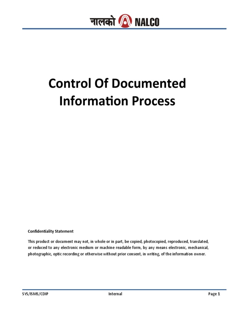 CDIP-Control of Documented Information Process V 1.0 | PDF ...
