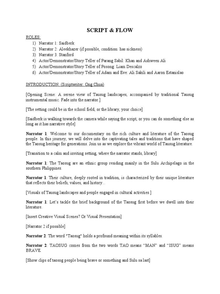 Script For Final Performance in LITMIN (Documentary) | PDF