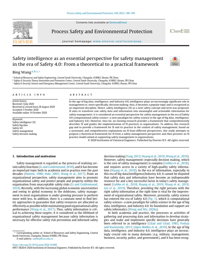 Safety Intelligence Framework for Management | PDF | Information | Risk