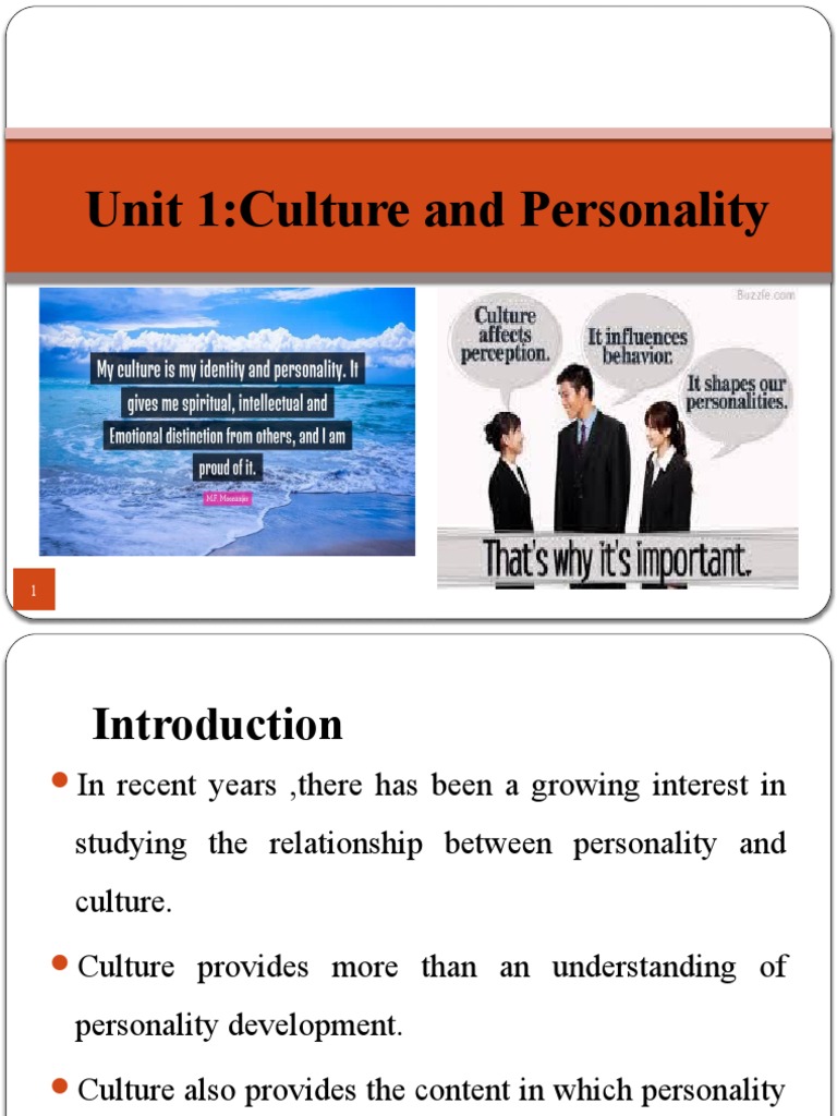 Unit 1 Culture and Personality | PDF | Psychological Concepts ...