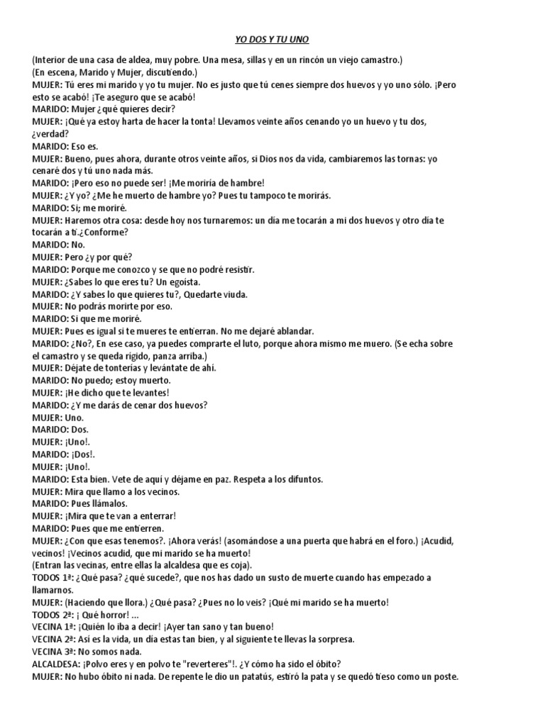 Yo Dos y Tu Uno | PDF