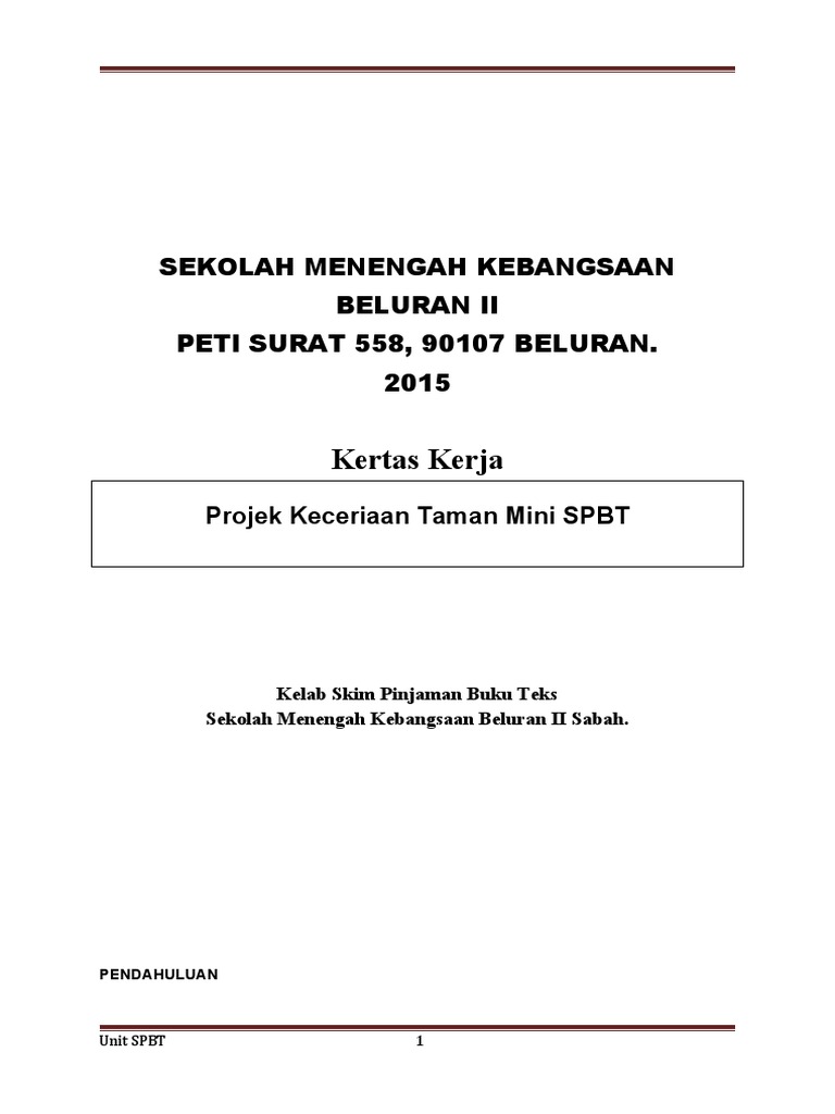 Kertas Kerja SPBT | PDF
