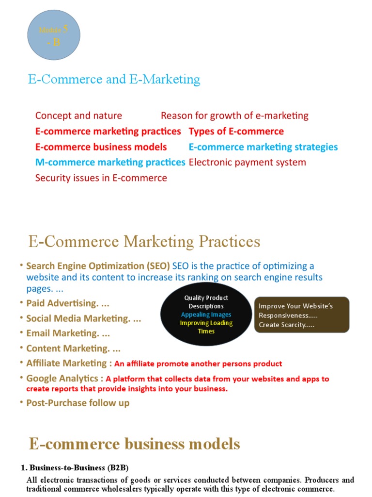 Module 5 - B E-Commerce Marketing Practices | PDF | E Commerce | Marketing