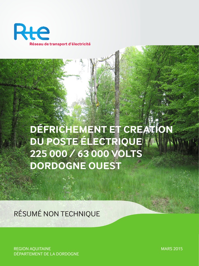 Défrichement et Poste Électrique Dordogne | PDF | Réseau électrique ...