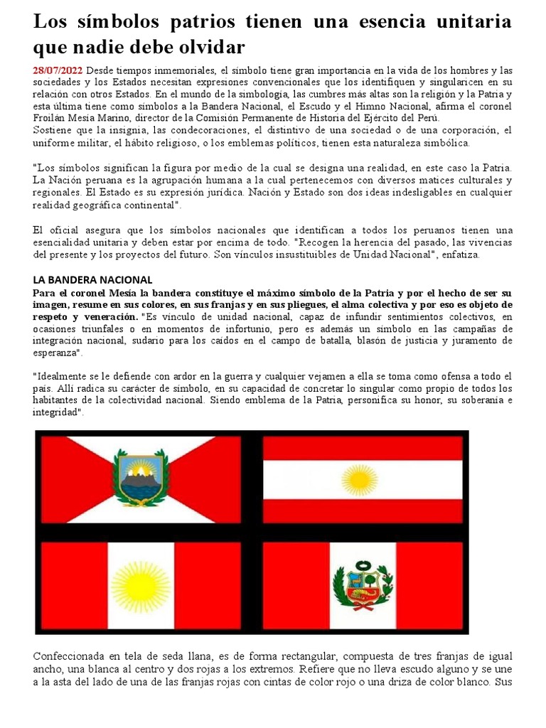 Los Simbolos Patrios | PDF | Los símbolos